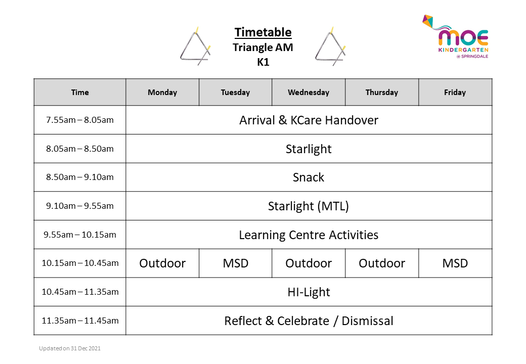 Timetable